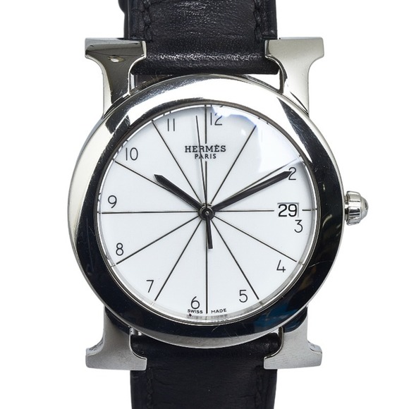 Hermes | Accessories | Hermes H Watch Rondo Hr51 Quartz White Dial ...